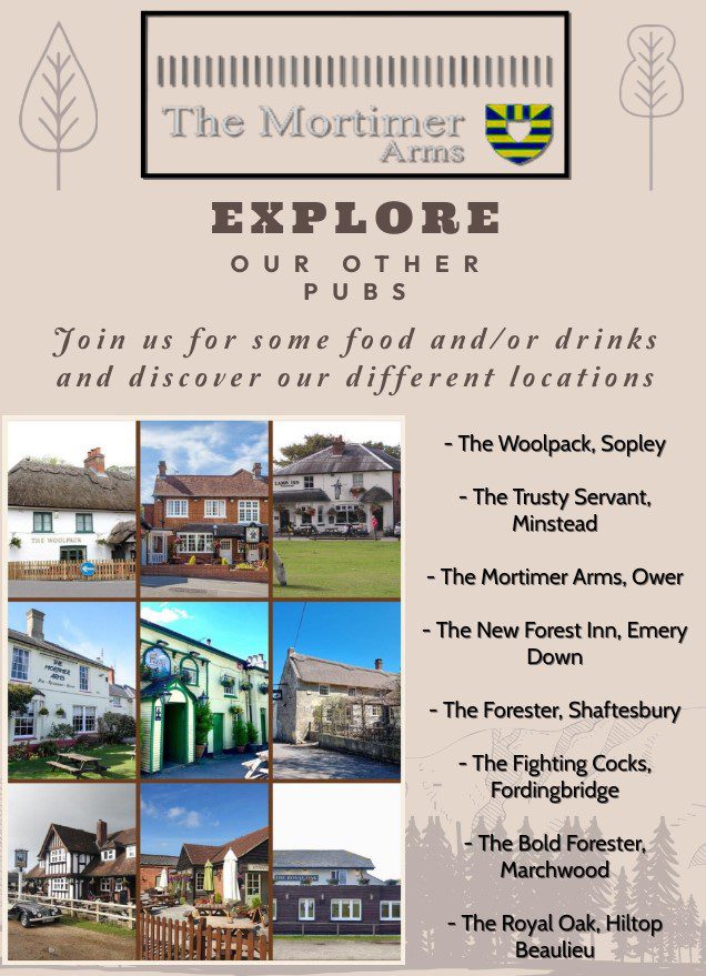 Discover Us and our sister pubs - The Mortimer Arms Paultons Park New ...